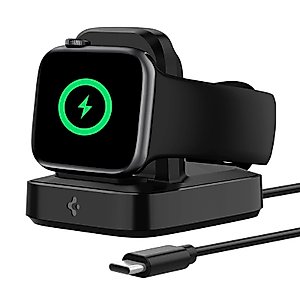 Spigen for Apple Watch Charger Stand [MFi Certified] Charger for Apple Watch Series 10/9/8/7/6/5/SE Ultra 2 49mm 45mm 44mm 42mm 41mm 40mm Nightstand Mode - Built in Charger&USB C Cable/No Adapter