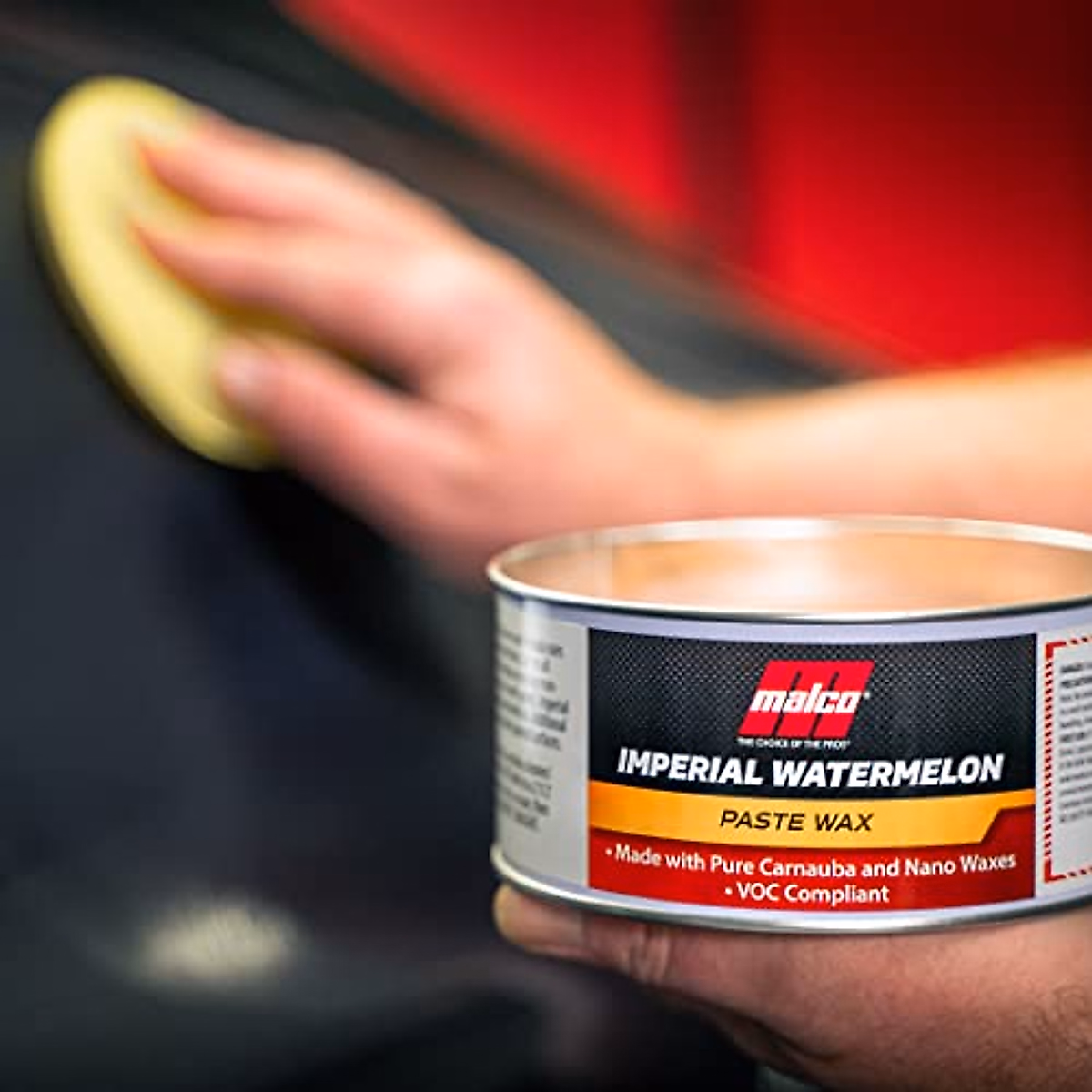 Malco VOC Compliant Imperial Paste Wax, Watermelon Scent – Creates High Gloss Finish/Provides Durable Protection/Premium Wax for Use on Fiberglass, Gel Coat and Painted Finishes / 14 Oz. (125214)