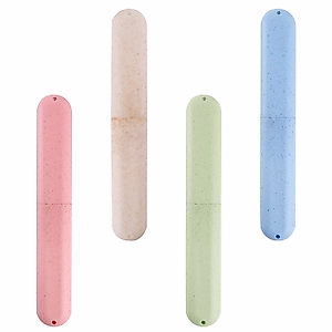 Hedume 28 Pack Travel Toothbrush Case, Portable Dust-Proof Breathable Toothbrush Holder for Travel, Business, Home, Camping, School (4 Colors)