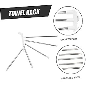 Zerodeko 5 Sets Rotating Towel Hanger Wall Hand Towel Rod Towel Display Rack Swivel Towel Bar Wall Towel Holder Wall Clothes Rack Wall Mounted Clothing Rack Multipurpose Towel Rack White Pp