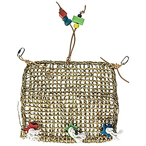 Penn-PLAX Bird-Life Naturally Weaved Seagrass Mat for Birds – Great for Playing, Climbing, and Exercising – Cotton Ropes & Wood Toys