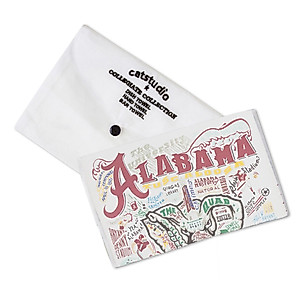 Catstudio Dish Towel, University of Alabama Crimson Tide Hand Towel - Collegiate Kitchen Towel for Alabama Fans for Graduation, Game Day, Alums and Parents