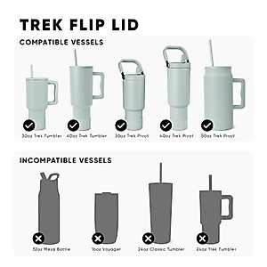 Simple Modern Tumbler Flip Lid | Reusable Replacement ONLY Fits Stainless Steel Trek Travel Coffee Mug Water Bottle | Trek Collection | Almond Birch