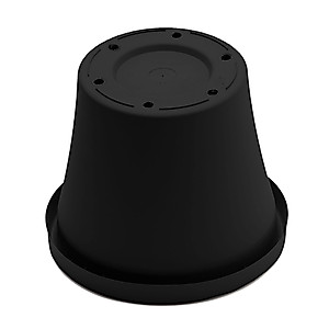 Bloem Terra Pot Round Planter: 16" - Black - Matte Finish, Durable Resin, Traditional Style Pot, for Indoor and Outdoor Use, Gardening, 8 Gallon Capacity, Saucer Not Included