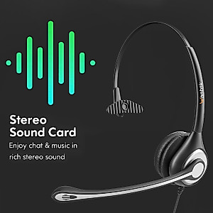 USB Computer Headset with Microphone for Laptop PC,3.5mm Wired Stereo Call Center Headset with Microphone Noise Cancelling, Corded Desktop Headphones with Mic & Mute