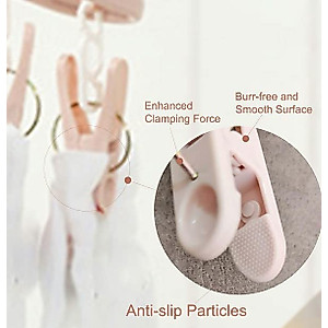 Fineget Portable Travel Shorts Skirt Shirt Socks Hangers with Clips Foldable Pants Clothes Plastic Suit Hangers Collapsible Non Slip Closet Organizer Retail Displays (Blue Pink, 2 PCS)