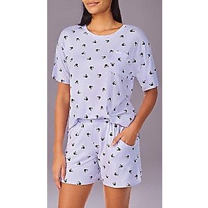 Disney Womens Short Pajama Set with Pockets (Purple, X-Large)