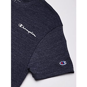 Champion, Powerblend, Soft, Graphic, Comfortable T-Shirt for Men, Navy Heather Small Script, X-Large
