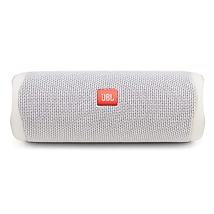JBL Flip 5 Waterproof Portable Wireless Bluetooth Speaker Bundle with divvi! Protective Hardshell Case - White