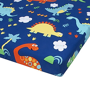 Cloele Square Playard/Playpen Stretch Fitted Sheets Perfect for 36 X 36 Portable Playard Mattresses - Square Pack and Play Crib Sheets - Ultra Soft Polyester Dinosaur Fitted Playpen Sheet for Baby