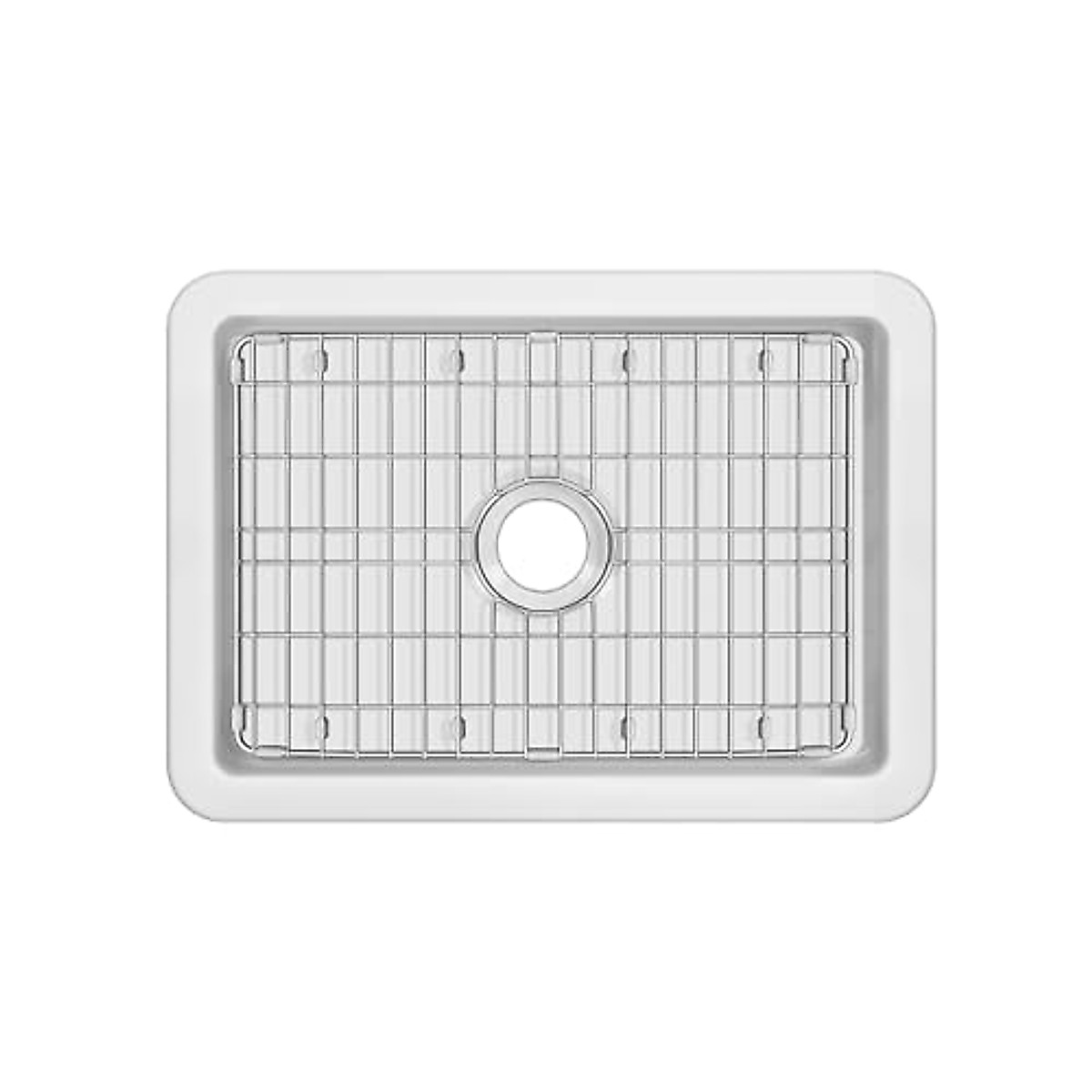 Whitehaus Collection Undermount/Drop-in Fireclay Kitchen Sinks, Stainless Steel Grid Included