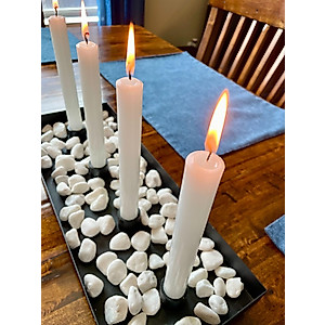 8 Pack 8 Inch Hand Poured White Dripless Taper Candles, Soy Candles, Non-Toxic, Unscented, Smokeless, for Candlesticks & Home Decor