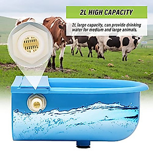 MINYULUA Automatic Waterer Bowl Large Live Stock Waterer Automatic Water Feeder Trough Bowl Dispenser Waterer Livestock Drinking Bowl for Cat Sheep Dog Horse Farm Supplies (Light Blue)