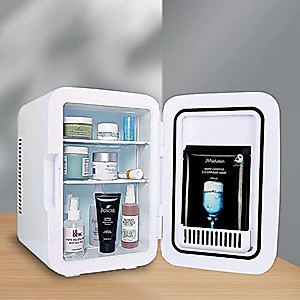 Msake Portable Personal Mini Fridge, 8 Liter Compact Cooler and Warmer Refrigerator for Skincare Medications and Breast Milk Storage, 12V DC/ 110V AC for Home Office and Travel