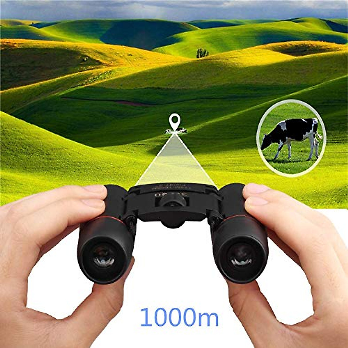 30x60 Mini Compact Binoculars for Kids and Adults, Portable Pocket Foldable Binoculars for Waterproof Bird Watching, Mountaineering, Outdoor Hunting