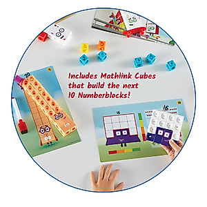 hand2mind Numberblocks MathLink Cubes 11-20 Activity Set, 30 Numberblocks Activities Linked to TV Episodes & Numberblock One Plush, Cartoon Plush Toy, Plush Figure Toys