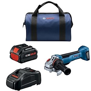 BOSCH GWS18V-10PB14 18V Brushless 4-1/2 – 5 In. Angle Grinder Kit with Paddle Switch and (1) CORE18V® 8 Ah High Power Battery