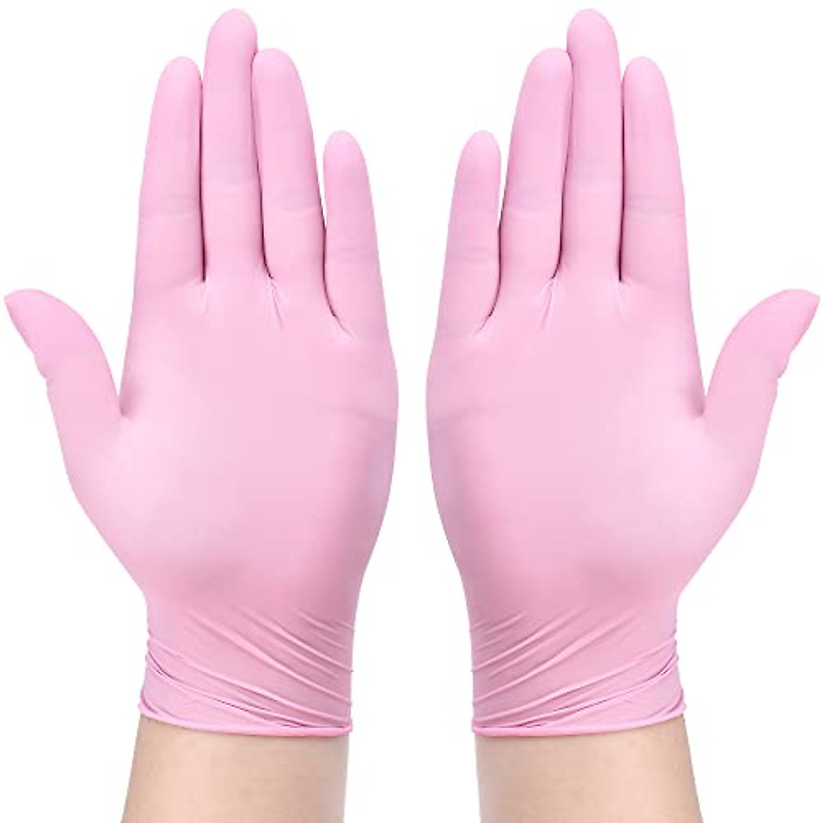SwiftGrip Pink Nitrile Gloves, 3-mil, Pink Industrial Gloves Disposable Latex Free, Gloves for Cleaning & Esthetician, Pink Rubber Gloves, Pink Cleaning Gloves, Powder-Free, 50-ct Box (Medium)