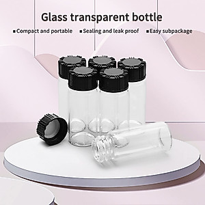 10ml 0.3Oz Clear Glass Vials with Screw Caps, Mini Empty Glass Bottles, Liquid Sampling Glass Bottles Screwcap, Leak Proof Sample Vials, Pack of 10