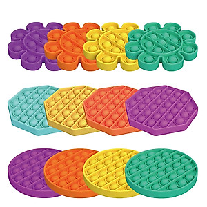 HHK Push Pop Bubble Sensory Fidget Toy, Silicone Squeeze Stress Reliever, Help Restore Emotions Round Purple