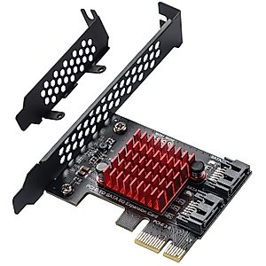 MZHOU 2 SATA Expansion Card, PCI-E 3.0 GEN3 JMICRON + JMB582 Chip, 6 Gbit/s Expansion Adapter Cards with Low-Profile Bracket