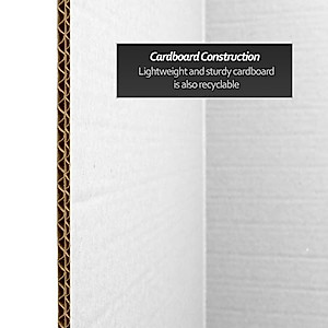 6 ft. Tall White Temporary Cardboard Folding Screen - 6 Panel