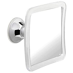 Fogless Shower Mirror for Shaving with Upgraded Suction, Anti Fog Shatterproof Surface and 360° Swivel - Includes Optional Hook Accessory To Transform Suction Mirror Into Hanging Mirror - 6.3" x 6.3"