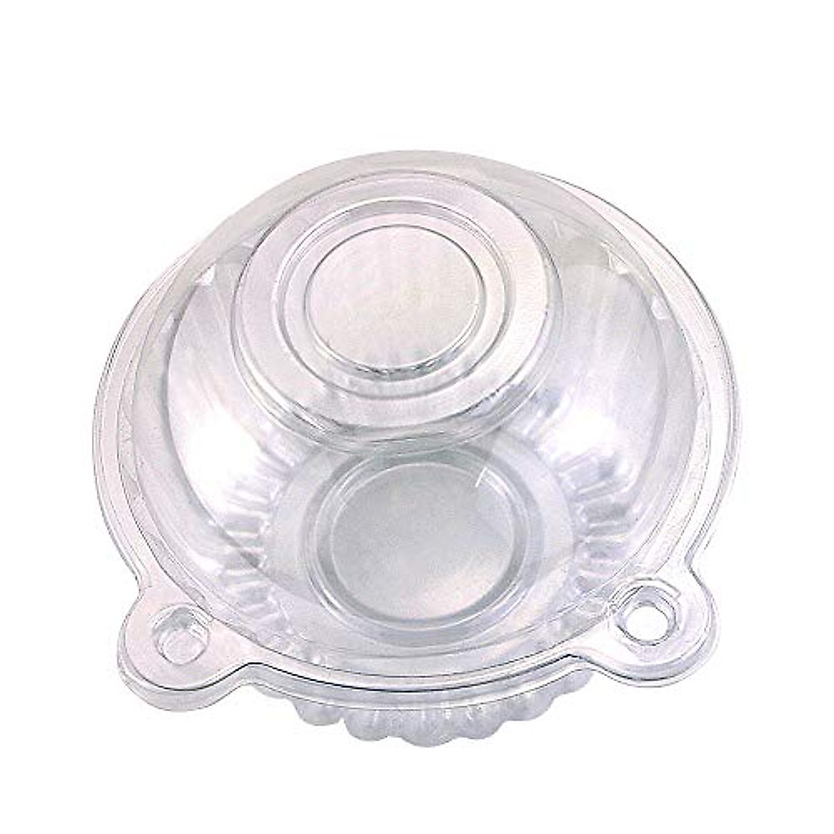 Twdrer 100PCS Plastic Single Individual Cupcake Dome Cup with Lid,Clear Plastic Muffin Holders Cake Cases Boxes Containers for Party,Wedding,Christmas,Holiday