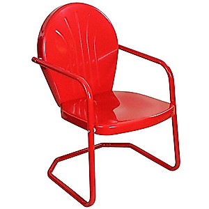 Northlight 34-Inch Outdoor Retro Tulip Armchair, Red