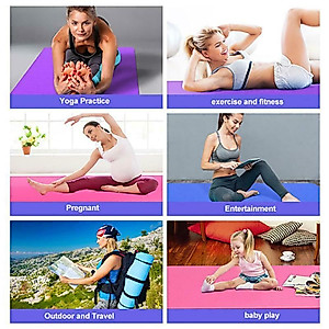 GMIFUN Small Yoga Knee Pad Cushion Extra Thick,Support for Knees, Head, Wrists and Elbows,Exercise Mini Mat with Strap and Carrier Bag Purple