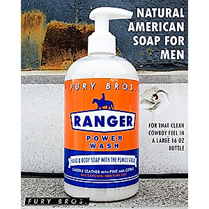 Fury Bros. Supra 56 Premium Hand & Body Power Wash From Cedar, Sandalwood, Patchouli | All Natural, Vegan Friendly With Pumice Scrub | Made In The USA | 16 oz