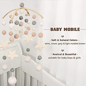 Baby Mobile for Crib - Crib Mobile for Girls, Boys - Mobile for Bassinet, Pack N Play - Boho Crib Mobile - Felt Ball Mobile - Gender Neutral Baby Mobile - Boho Nursery Decor