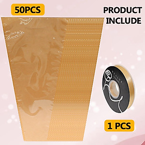 Foeipy 50pcs Flower Wrapping Paper Flower Bouquet Wrapping Paper Large Rose Tulips Sleeves Bulk Paper Flower Bouquet for Party Valentine's Day Holiday Celebration Birthday Gifts