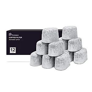 Possiave 12-Pack Charcoal Water Filters Compatible with Breville BWF100 Machines, Breville Espresso Machine Water Filter Replacements