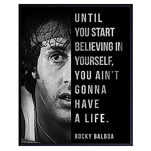 Rocky Poster -8x10 Motivational Wall Art - Inspirational Quotes Decor - Positive Uplifting Gift - Men, Teens, Boys, Sports, Boxing Fan, Entrepreneur - Dorm, Home Office, Bedroom, Living Room