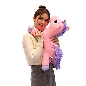 Lanmore 24" Big Unicorn Stuffed Animal, Giant Animal Plush Pillow Unicorn Body Hugging Pillow for Girls, Gift for Christmas Birthday Valentine's Day