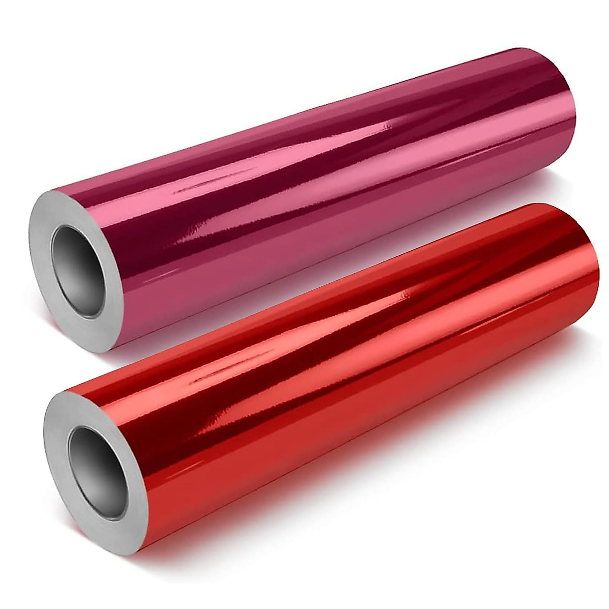 VViViD DECO65 Chrome Gloss Craft Vinyl Bundle 2 Rolls of 7ft x 1ft (Pink & Red) - M0