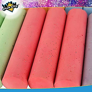 Regal Games Sidewalk Glitter Chalk, 20 Count Chalk, Jumbo Chalk, Washable, Art Set