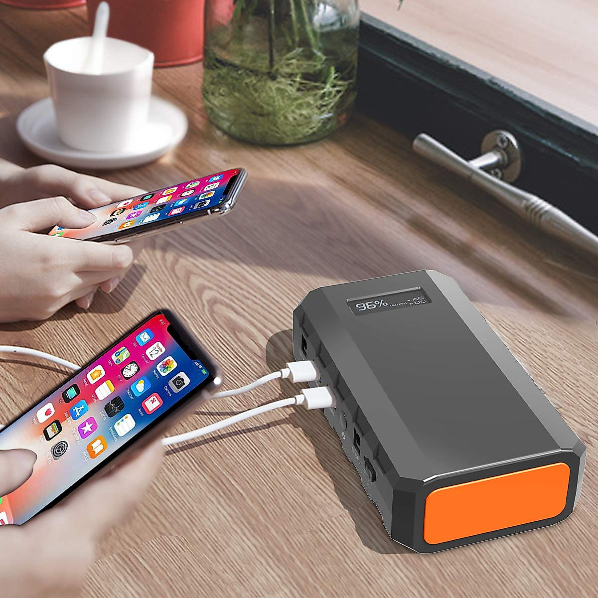 SinKeu 88.8Wh|65Watts Portable Laptop Phone Charger with AC DC USB Outlets, A Super Travel Portable Battery Pack & Power Bank for HP Notebooks, MacBook, iPad, iPhone