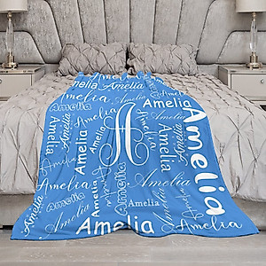Oplamigy Personalized Blanket for Kids Adults Personalized Name Blanket Custom Blanket with Name for Boys Girls Soft Baby Customized Blanket Gifts for Christmas Birthday Valentines Day 50"*60"