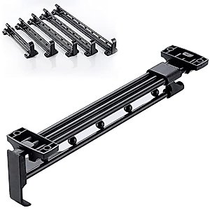 Pull Out Hanger Rail for Closet Adjustable Valet Rod for Cupboard Lenght 250 300 350 400 455mm Load Bearing 5kg Clothes Storage Rack Extendable Clothes Rail for Wardrobe (Color : Black, Size : 13.8i