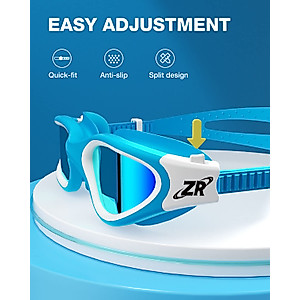 ZIONOR Kids Swim Goggles, G1MINI Polarized Swimming Goggles Comfort for Age 6-14, UV Protection Anti-Fog Adjustable Strap Fit for Child Boys Girls (Gold Lens)