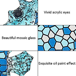 Maansfy Seahorse Wall Decor Mosaic Glass Art Metal Sculpture Hanging Decorations Set of 3 for Home Garden Bedroom Patio