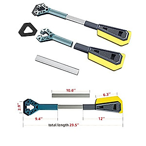 RELSBOA Multi-Purpose Ice Scraper and Snow Wiper Lightweight 29.5 Inches Extendable Car Snow Tool Kit 0.73Lbs Scratch Free (Blue)