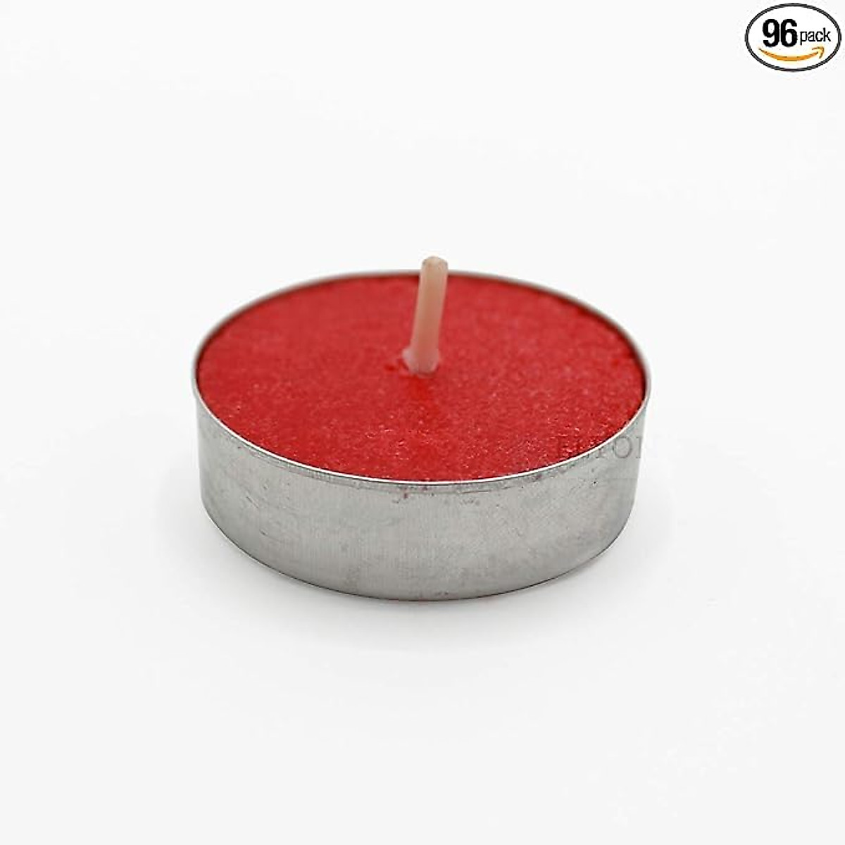 Elyon 96 Apple Cinnamon Scented Red Wax Tealight Candles in Tin Holder, Pleasant Fragrance 4 Hour Burn-Time