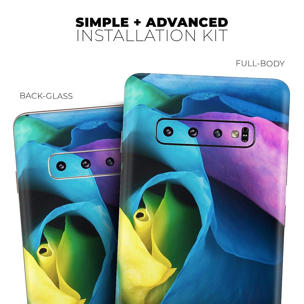 DesignSkinz Rainbow Dyed Rose V3 Protective Vinyl Decal Wrap Skin Cover Compatible with The Samsung Galaxy S20 (Screen Trim & Back Glass Skin)