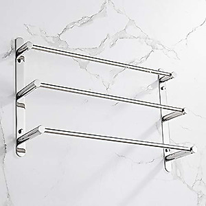 Parzune Three Stagger Layers 23.62 inch Towel Bars Bathroom Accessories Bright Polished 60CM Towel Rack