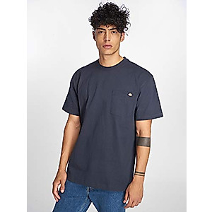 Dickies mens Heavyweight Crew Neck Short Sleeve Tee Henley Shirt, Dark Navy, Medium US