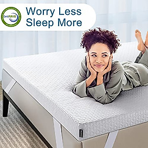 Sleepmax 3 Inch Twin Memory Foam Mattress Topper - Medium Soft Adds Comfort - Gel Infused Twin Size Foam Mattress Pad for Mattress, Foam Bed Topper with Zippered Cover