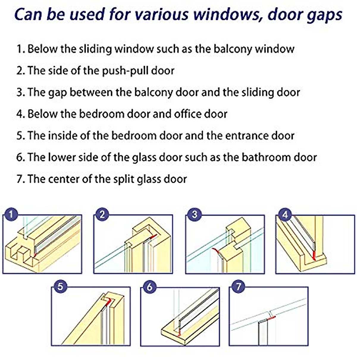 TAROSE Weather Stripping, Silicone Door Seal Strip Door, Window, Transparent 16 Feet Long (Width 25mm)